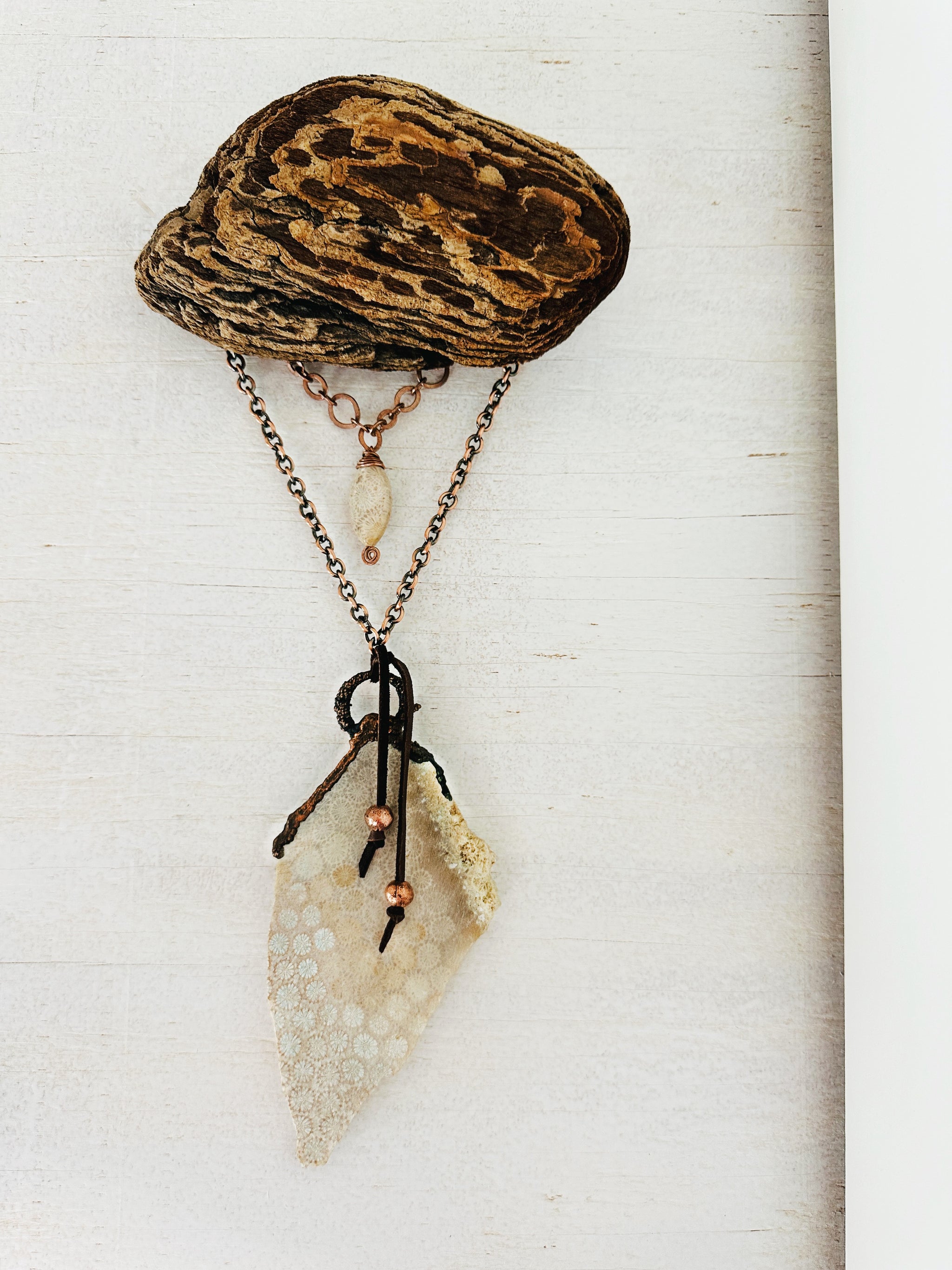 The Lil Bop Natural Wall Hanging with Driftwood, Fossilized Coral, and