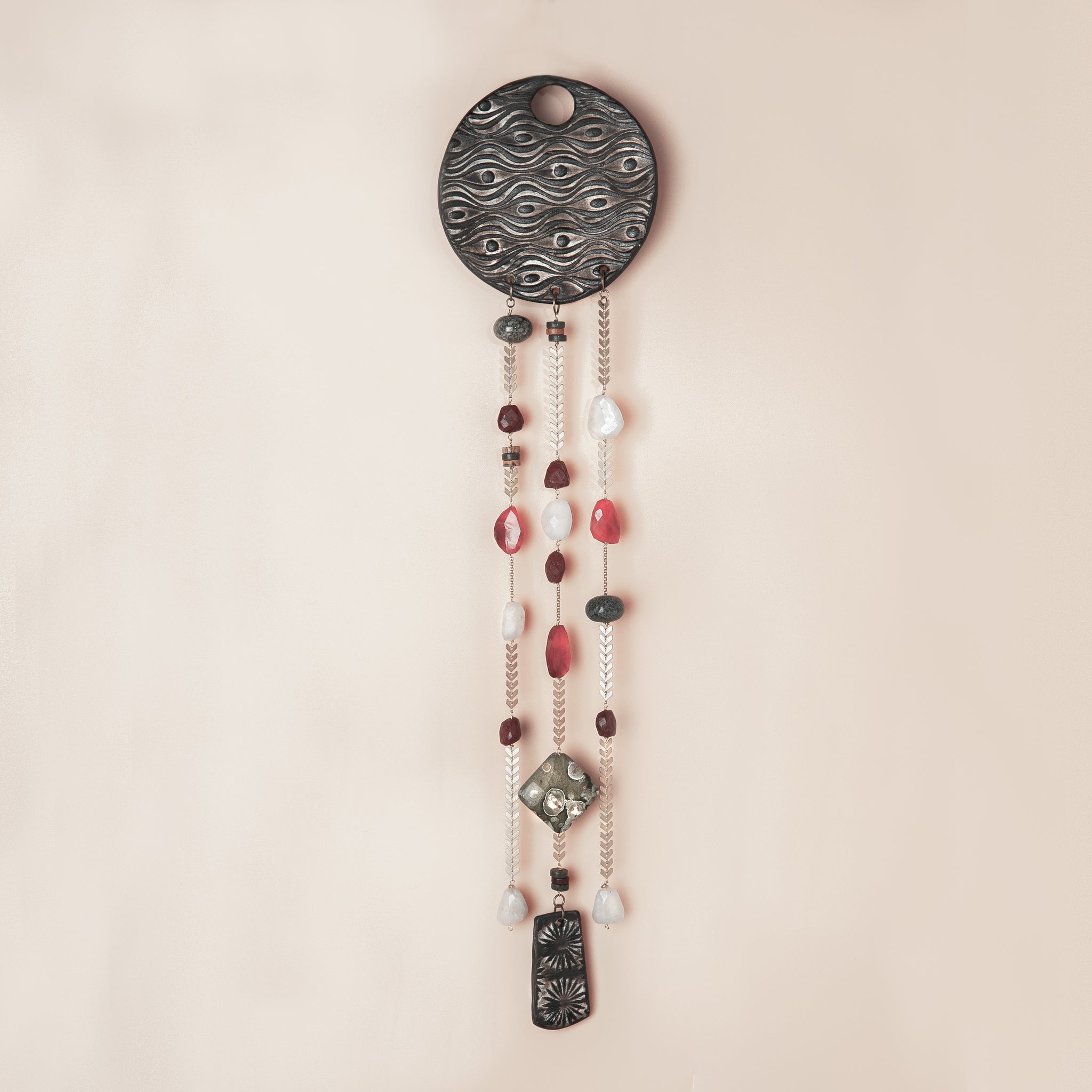 Earth Song Chime Wall Hanging: Natural Stones for Serenity & Peace