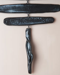 Patina Scroll Ceramic Wind Catcher | Artful Outdoor Decor | Jester Swink