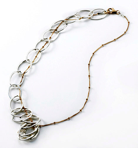 Mixed Metal Asymmetrical Chain Necklace | Versatile Modern Minimalist ...